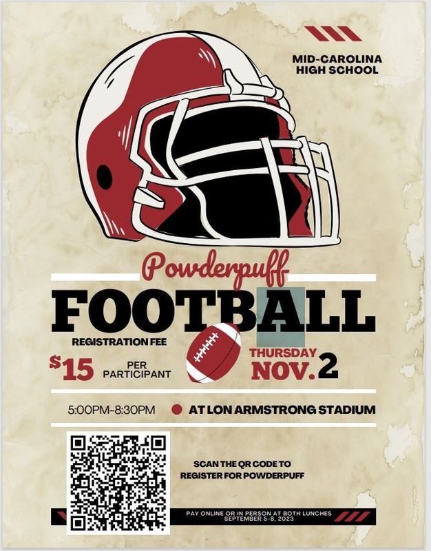 SEPTEMBER 5-8 POWDERPUFF FOOTBALL SIGN-UP | Mid-Carolina High School